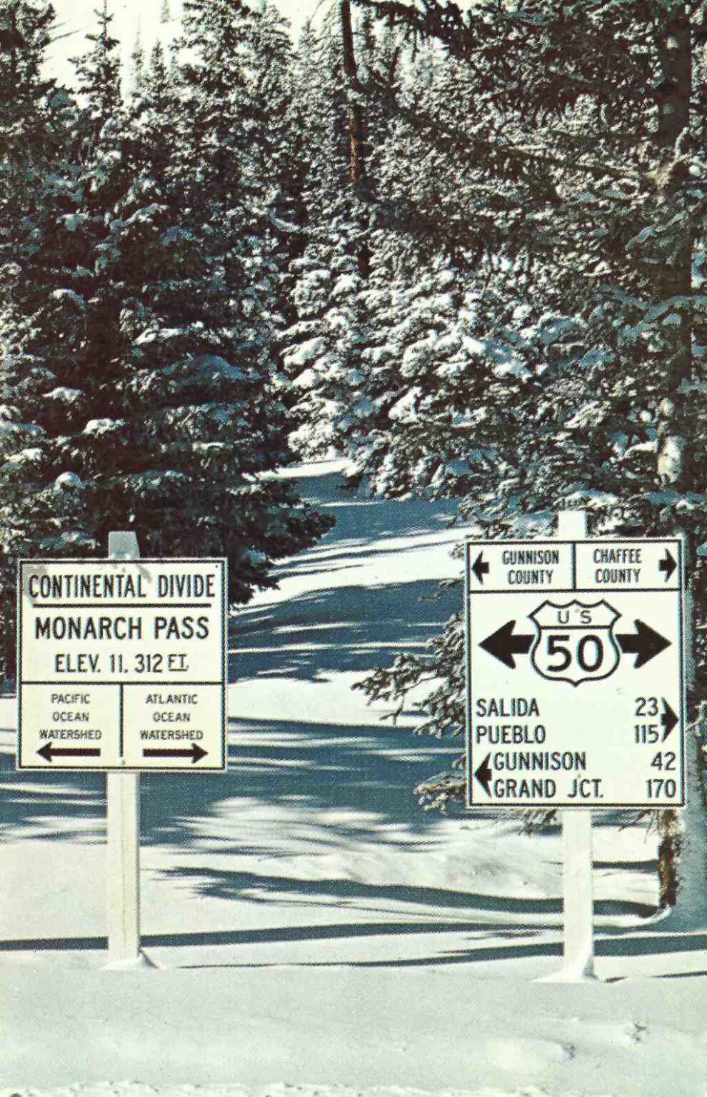 Monarch Pass Continental Divide Sign Historical Image Collection