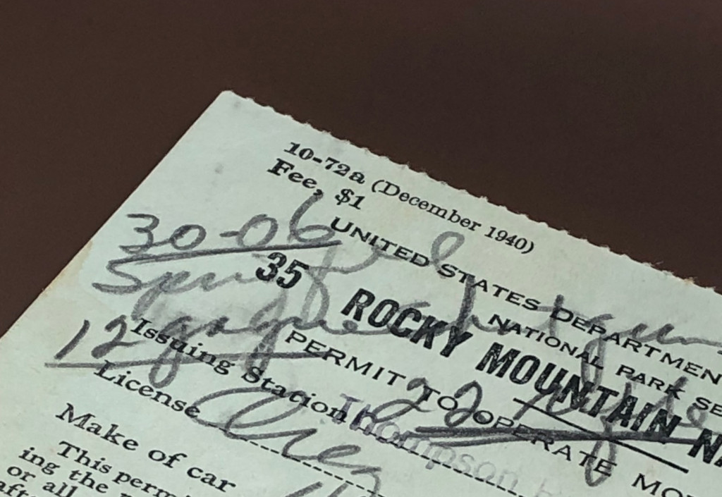 1951 Rocky Mountain National Park Automobile Permit RMNP-804257 - Coloradotopia